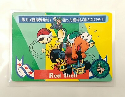 (Game Item) Card, Famicom, Super Mario Kart, 1993, Red Shell, No16 ...