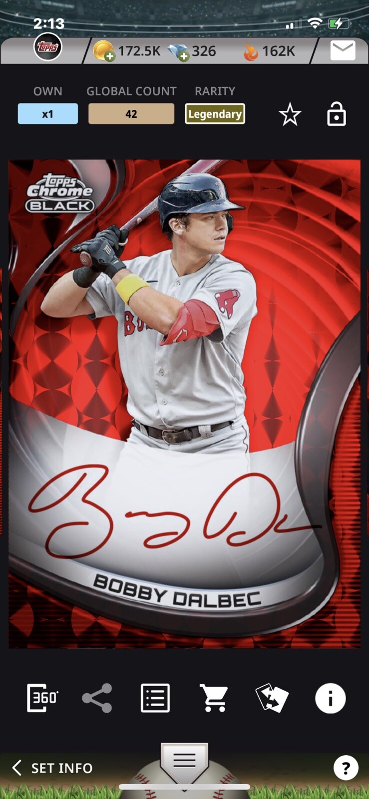 Topps Bunt Digital Chrome Black Legendary Red Signature Bobby Dalbec | eBay