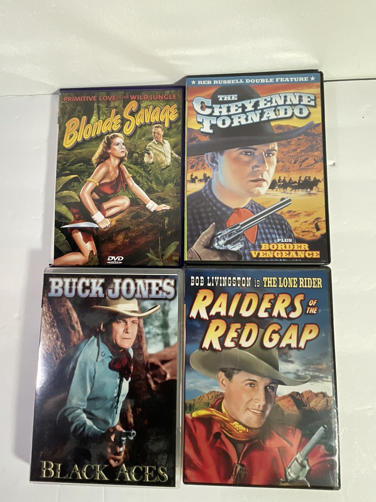 DVD Western Movies Lot of 4 DVDs - 5 movies Blonde Savage, Reb Russell ...