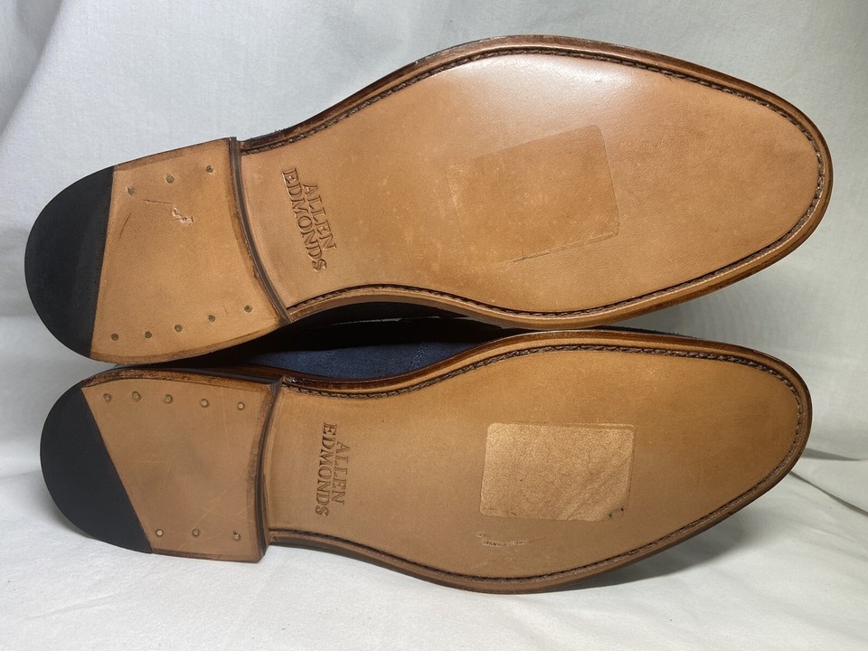 ALLEN EDMONDS Shelby Penny Loafer Navy Suede 5686 Men's Size 9D $395 | eBay