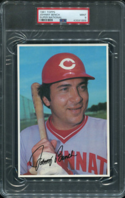PSA 9 MINT 1981 TOPPS SUPER NATIONAL JOHNNY BENCH 5x7 REDS 91889 B226 ...