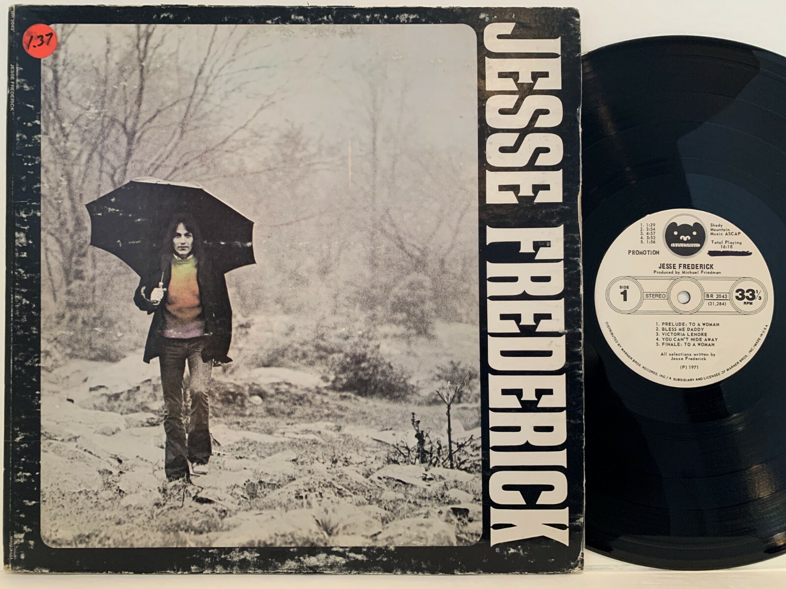 JESSE FREDERICK s/t 1971 (VG+/VG) BEARSVILLE BR 2043 WHITE LABEL PROMO rock | eBay