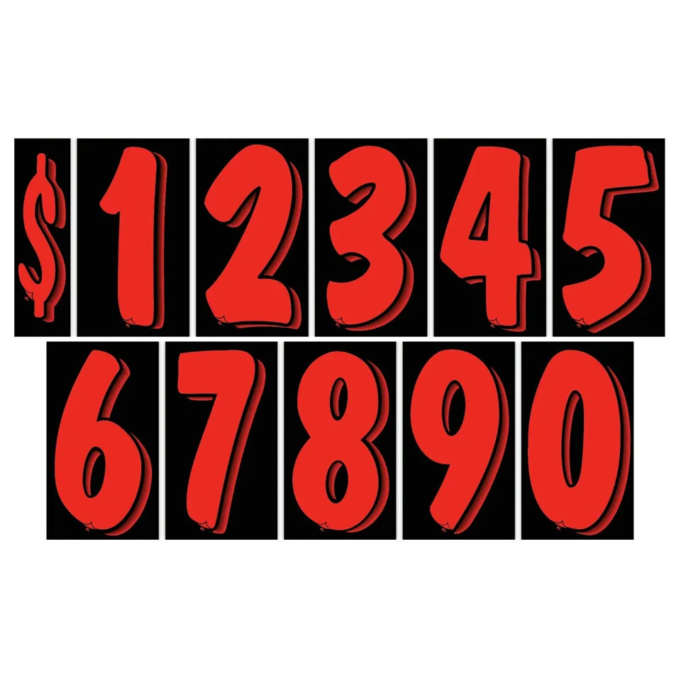 7 1/2 Inch Numbers Windshield Advertising Pricing Stickers Car Dealer ...
