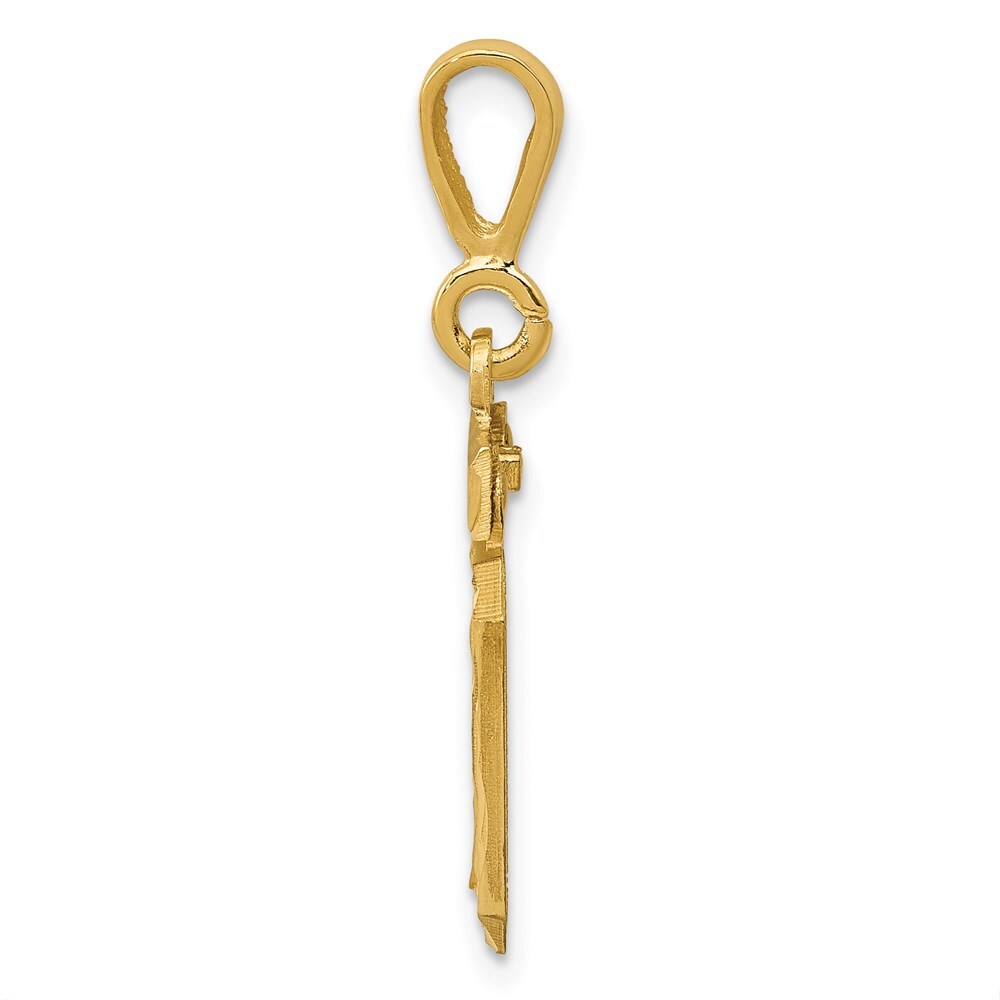 14k Small Brushed Diamond-cut Number 10 Charm | eBay