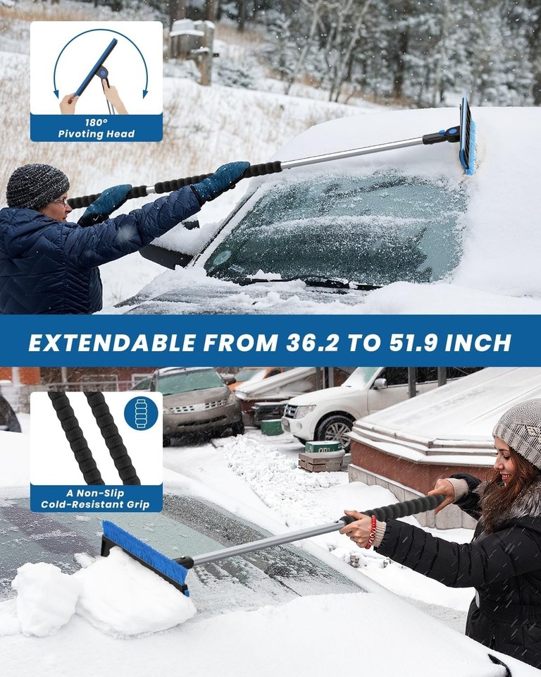 2025 Extra Long 55.7" Ice Scrapers for Car Windshield Multi-Functional ...