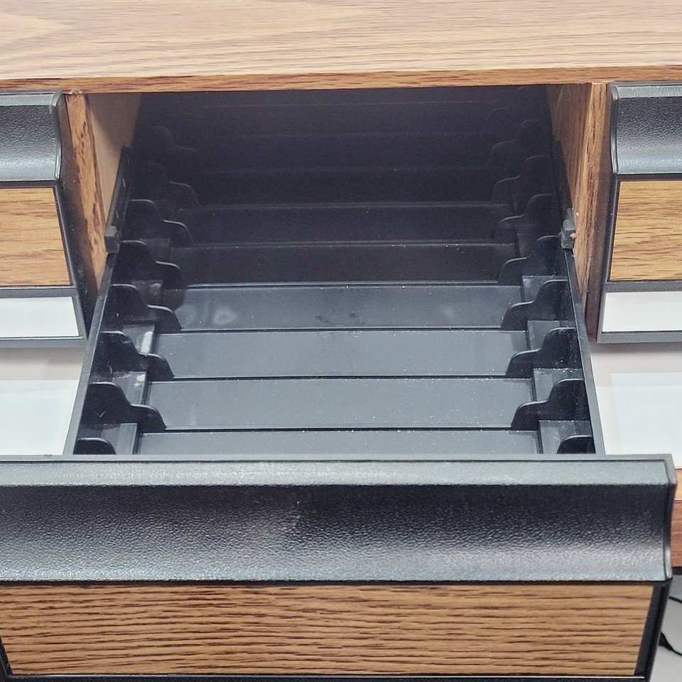 Vintage Faux Wood 36 VHS Tape 3 Drawer Large Video Storage Case Walmart ...