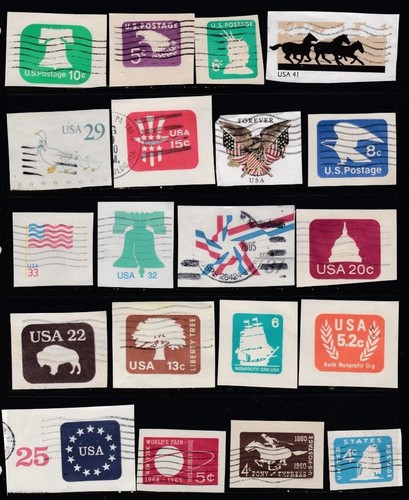 U.S. Stamps. Unchecked lot of 20 cut square stamps. . Used. Lot #1180 ...