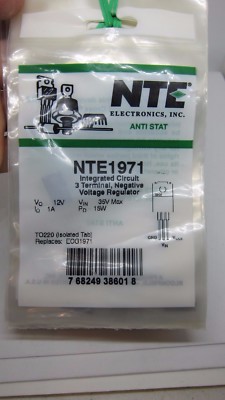 NTE NTE1971 Integrated Circuit VOLTAGE REGULATOR NEG 12V IO=1A TO-220 ...