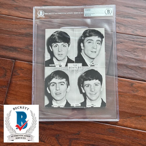 THE BEATLES * Beckett BAS * Band Signed Promo Photo Autograph * John ...