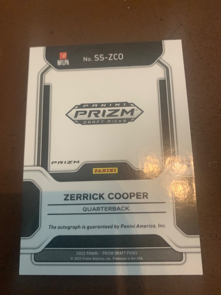 Zerrick Cooper Sensational Signatures 2022 Panini Prizm Autograph #SS ...