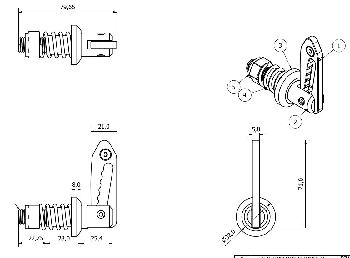 2 x M12 Antiluce Tailgate Drop Catch Trailer Dropside Latch ANTI RATTLE ...