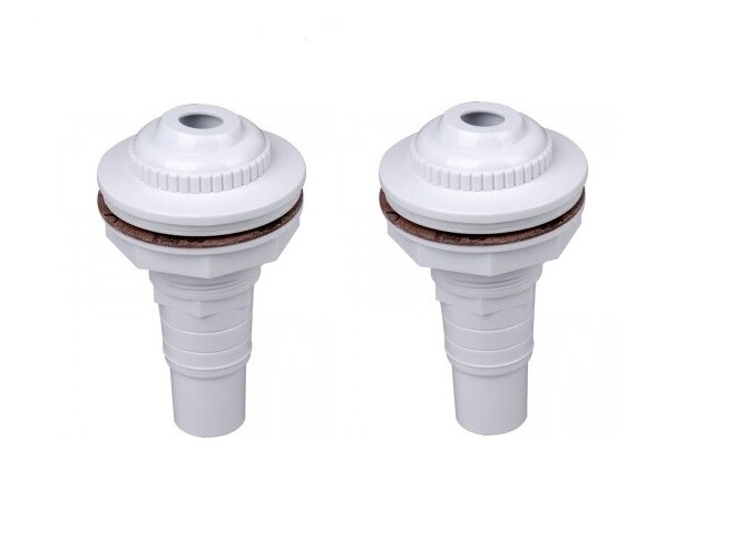 2x Above Ground Pool White Complete Return Inlet Jet Fitting w/Gasket ...