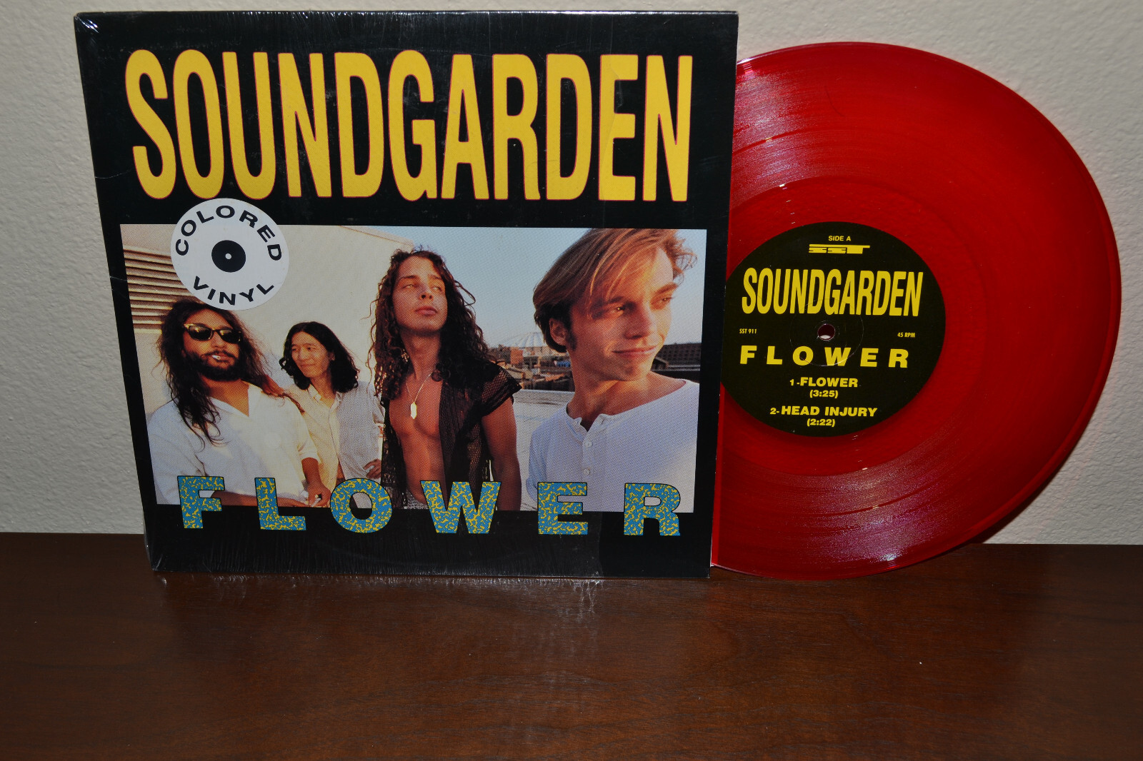 SOUNDGARDEN Rare RED WAX Colored Vinyl 10" Limited Edition 45 EP FLOWER ...