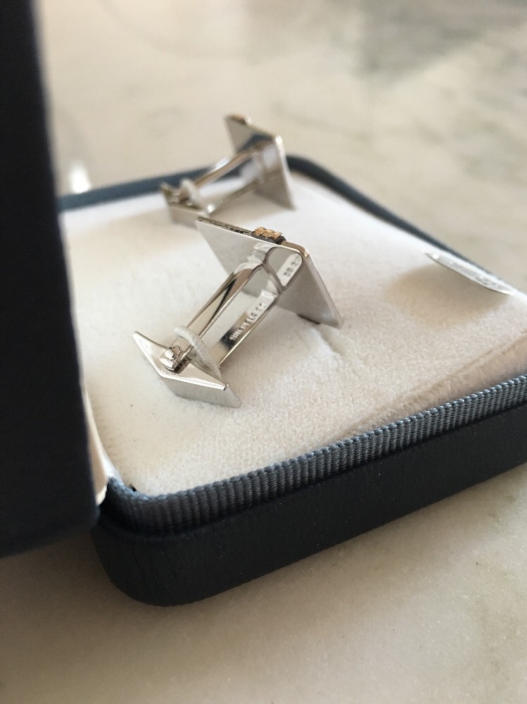 DOLAN BULLOCK STERLING 14KT ACCENT CUFF LINKS BNIB | eBay