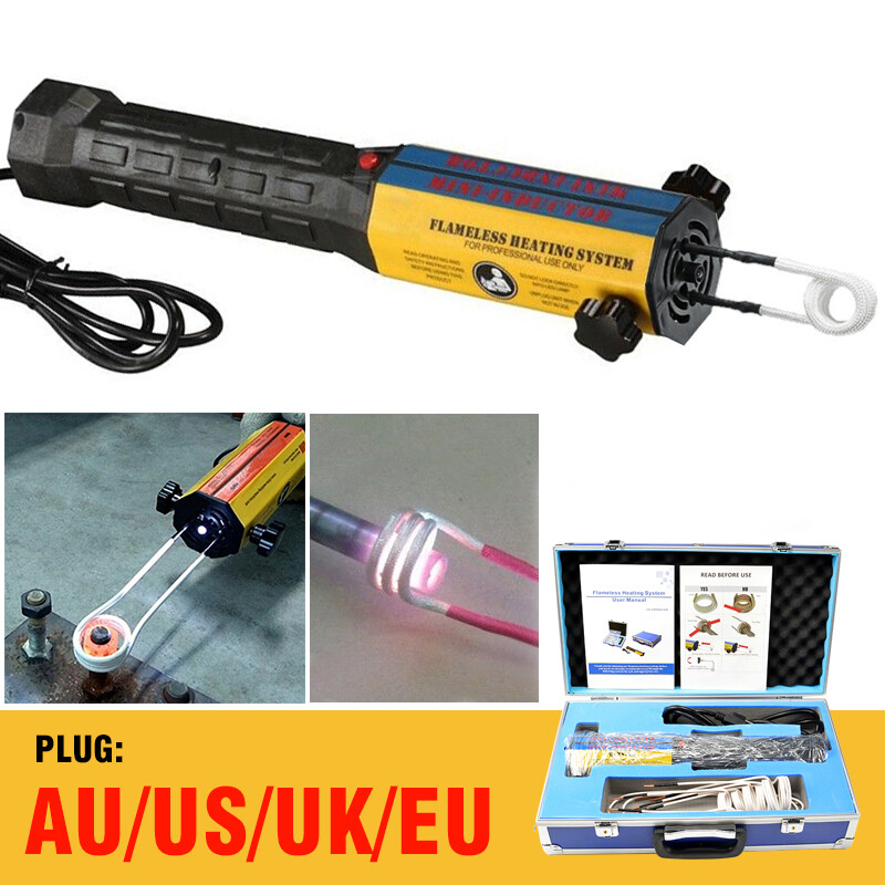 1100W Ductor Hand Held Magnetic Induction Heater Kit Flameless Heat 8 ...