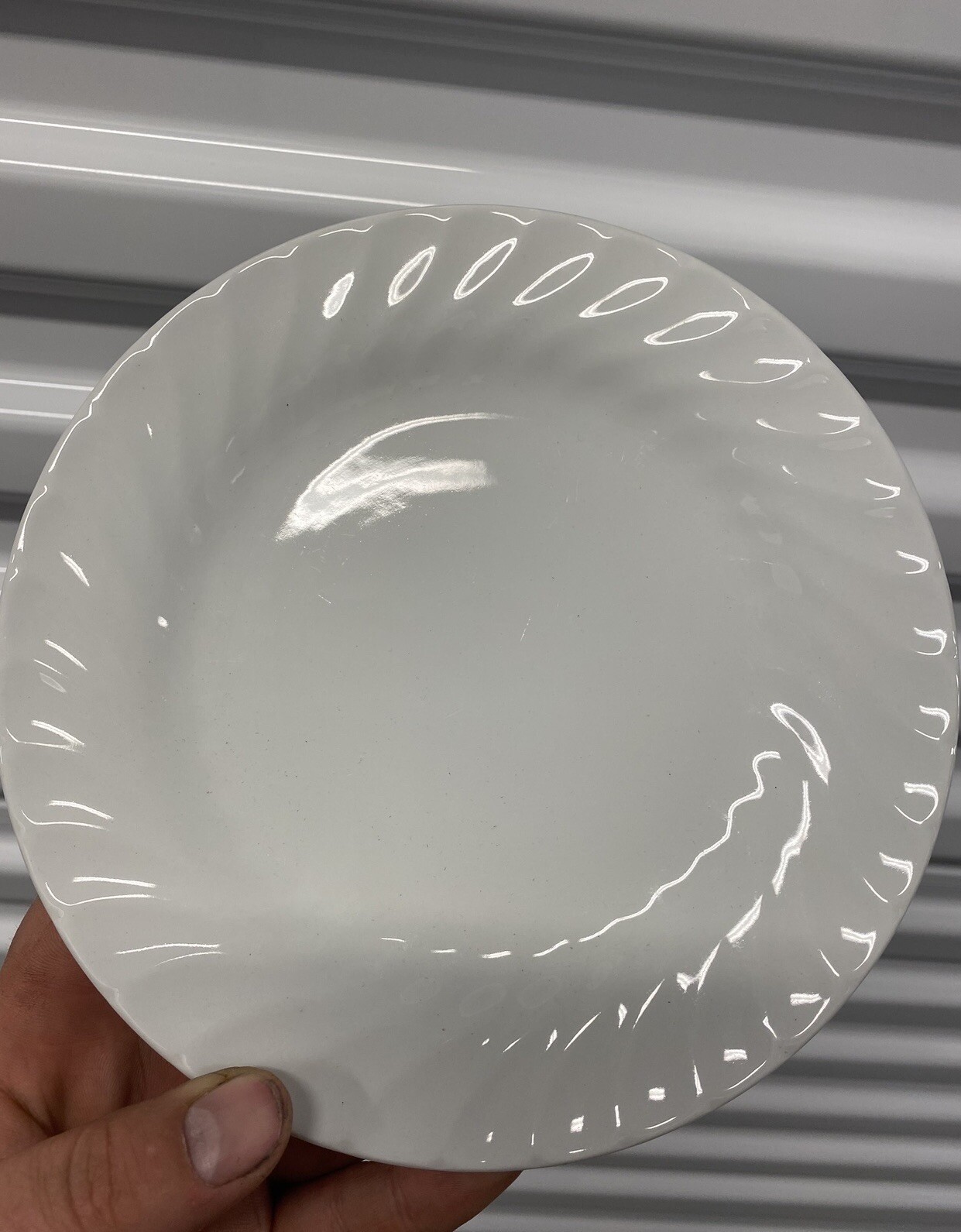 Vintage Lynn's Fine China Precious White Round Spiral Pattern Plate 7 1 ...