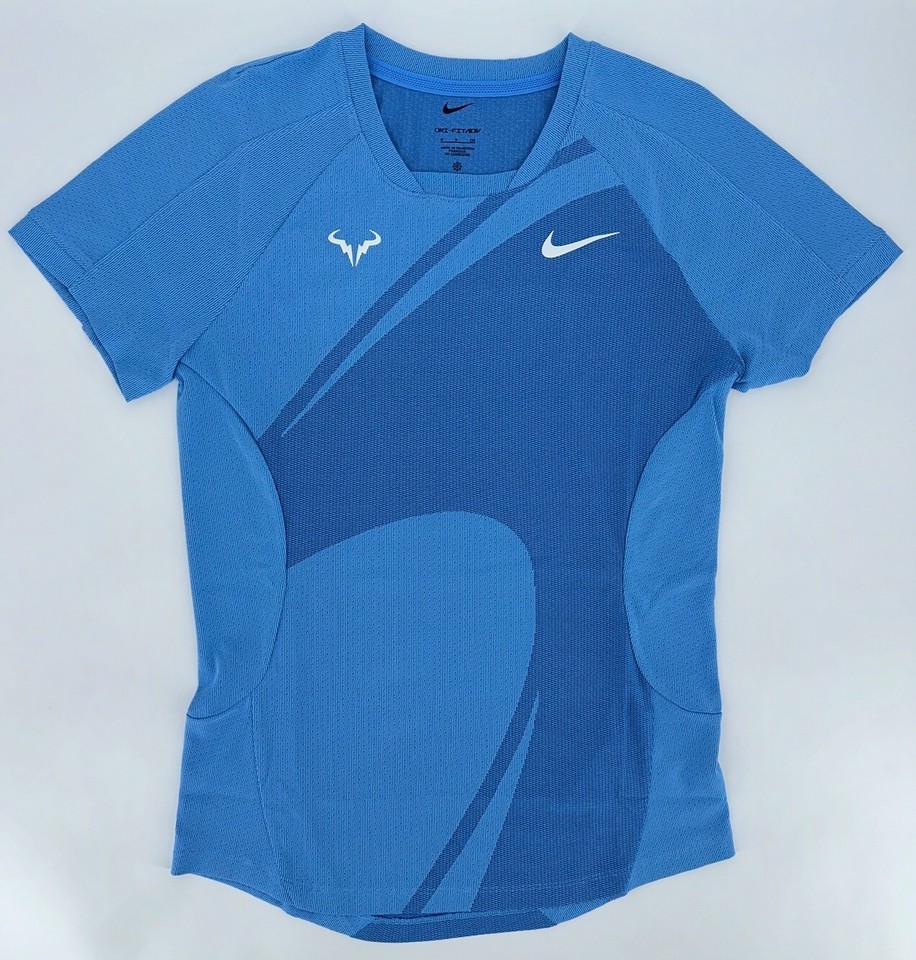 Nike Shirt Mens Small Dri-Fit ADV Tennis Crew Top Rafa Nadal Blue 90s ...