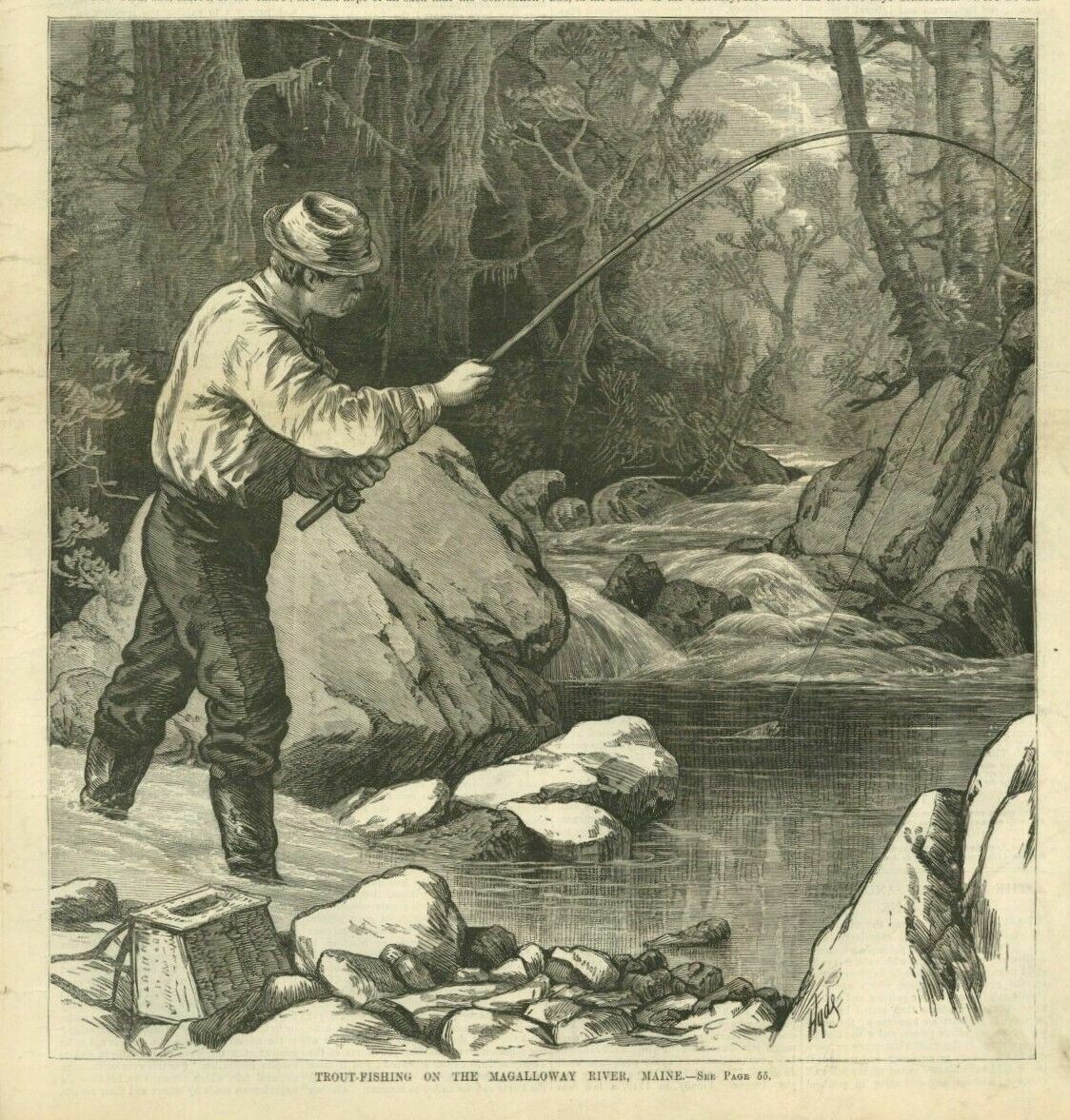 FISHERMAN SPORTSMAN FLY FISHING ROD TROUT FISHING ON THE MAGALLOWAY ...