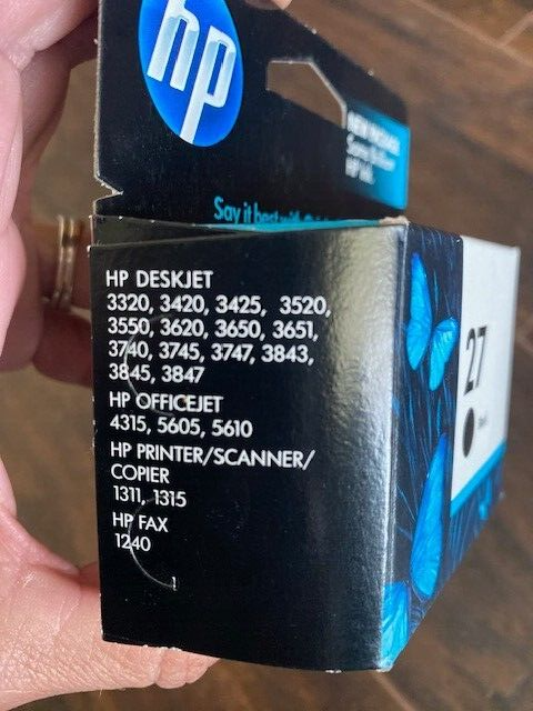 New Original HP 27 Black Ink Cartridge HP DeskJet 3847 3845 3420 3520 ...