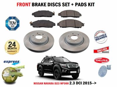 FOR NISSAN NP300 NAVARA D23 PICKUP 2.3 DCI 2015- FRONT BRAKE DISCS SET ...