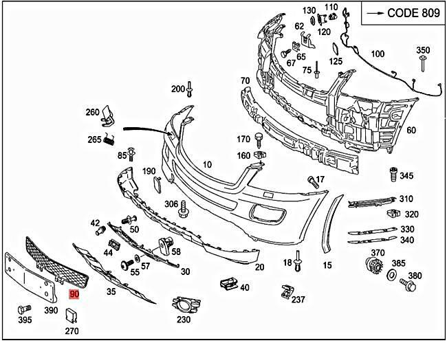 Genuine MERCEDES X164 GL-CLASS X164 Basic carrier for bumper 1648852465 ...