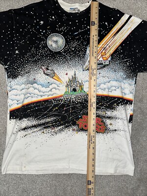 Vintage 80s Disney Star Tours All Over Print Castle TShirt Vintage 80s Disney Star Tours All Over Print Castle TShirt
