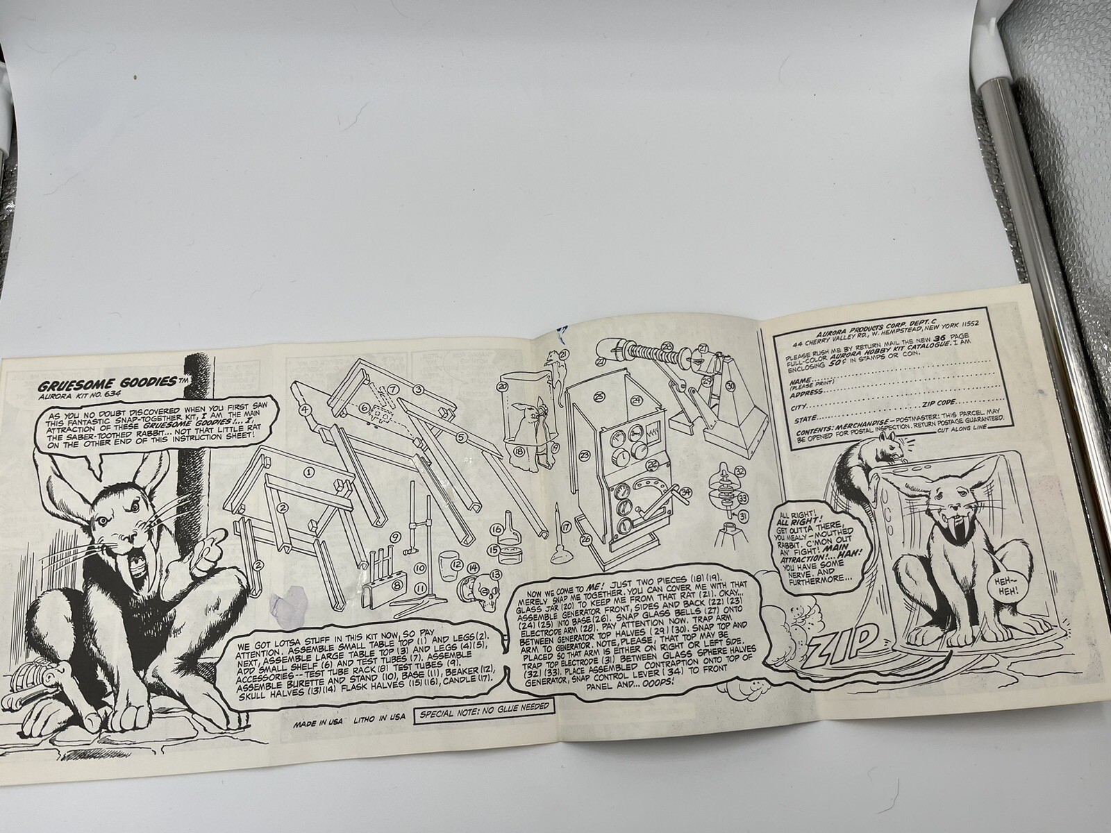 1971 AURORA MONSTER SCENES MODEL KIT INSTRUCTION BOOK 634 GRUESOME ...