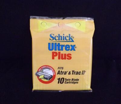 2 Pkg's Schick Ultrex Plus 10 Twin Blade Cartridges Fits Super II Atra ...