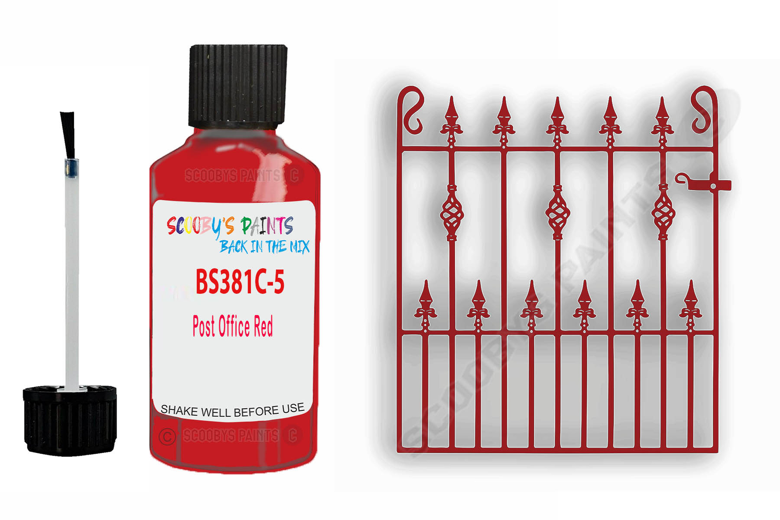 Gloss Touch Up Paint Bs381C-538 Post Office Red Metal,Wood,Plastics ...
