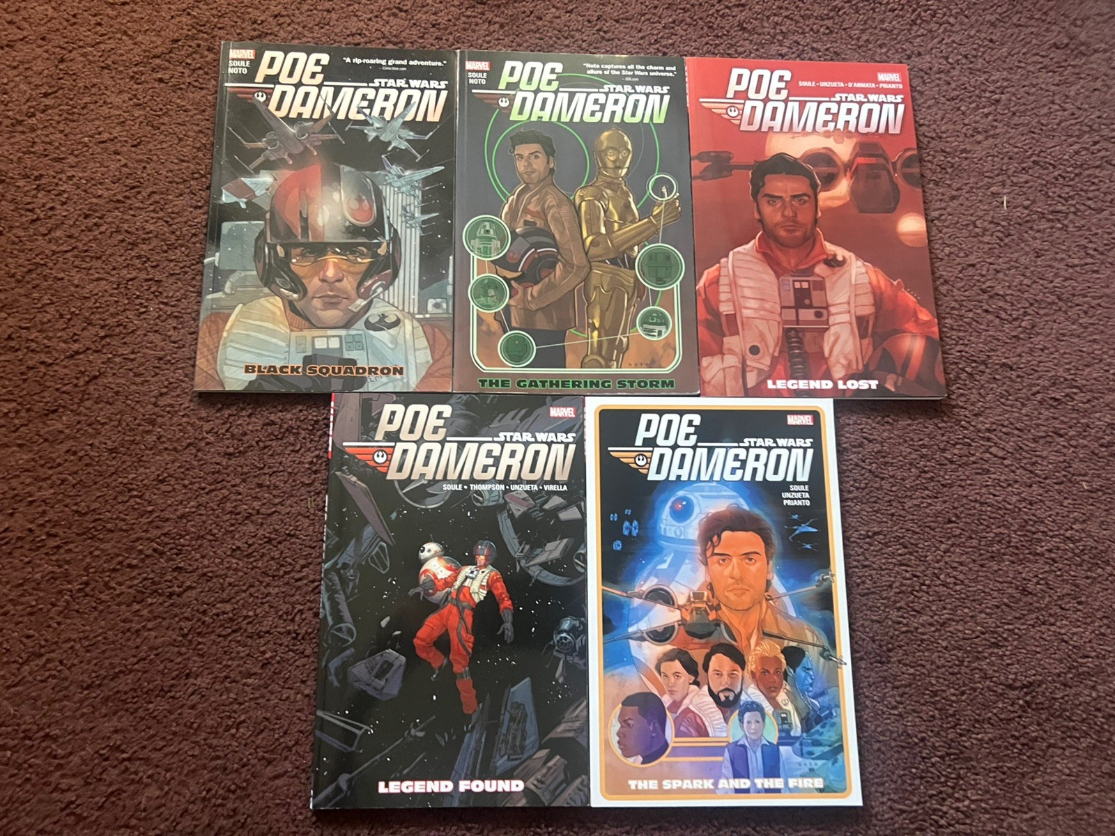 Star Wars Poe Dameron Vol. 1-5 TPB Lot Marvel Comics Charles Soule Phil ...