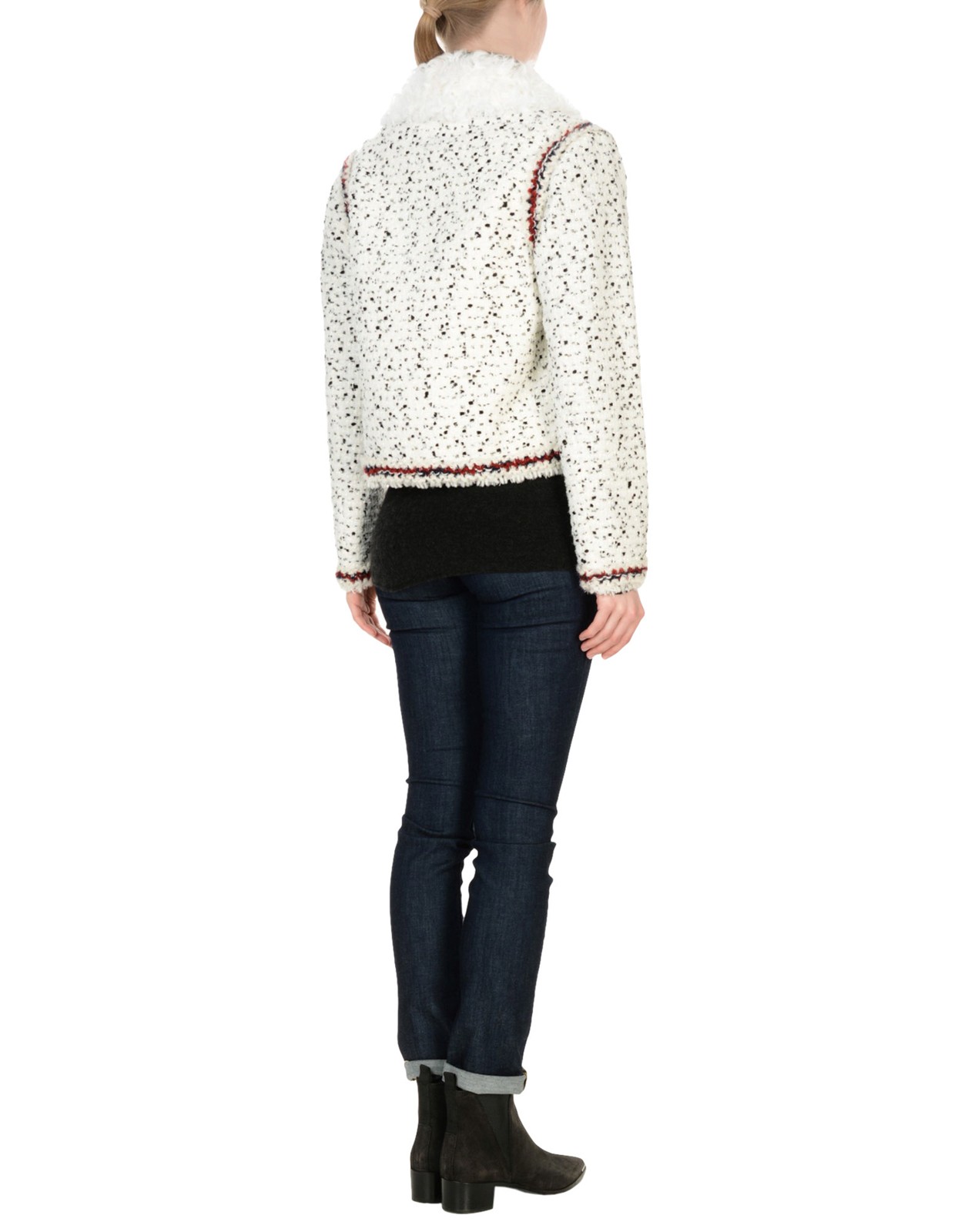 RRP€2167 MONCLER GAMME ROUGE Down Tweed Jacket Size 2 M Wool Blend Made ...