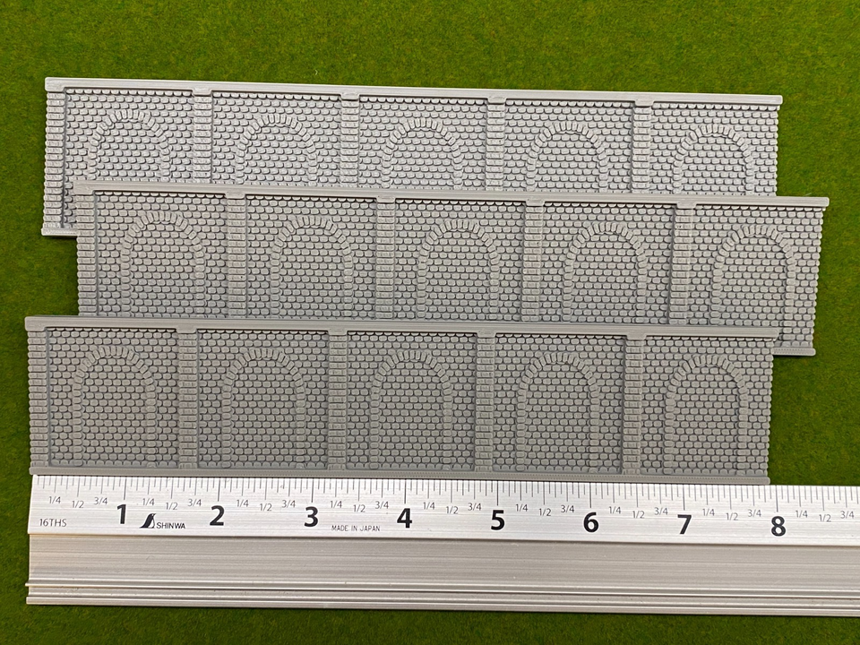 HO Scale 3D Printed Retaining Wall – 5 Arch Brick Panel (3 Pack ...