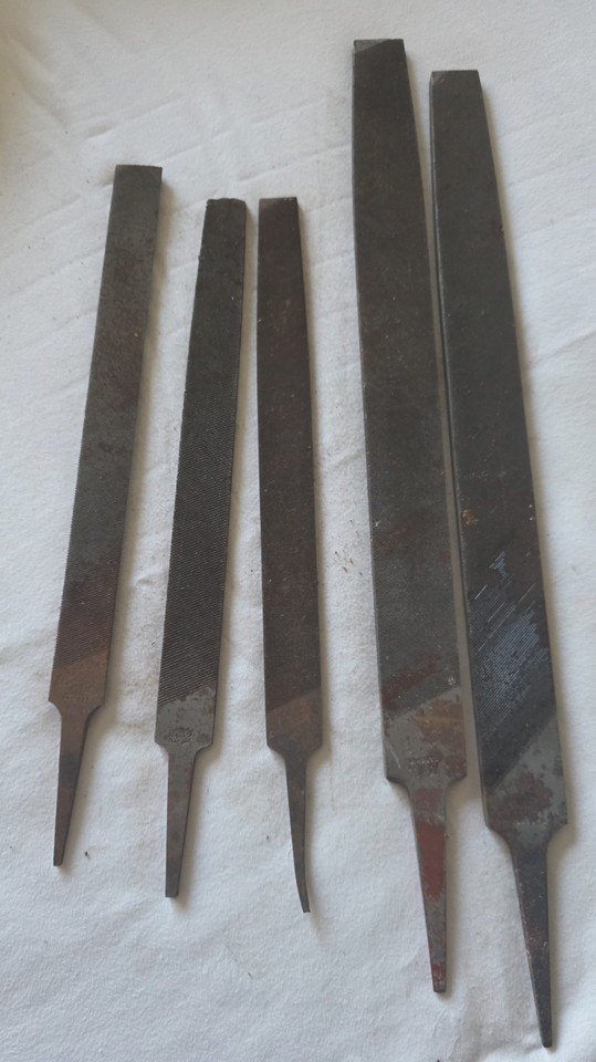 Lot of 4 Flat Metal Bastard Files 1 Mill Curved Nicholson File | eBay
