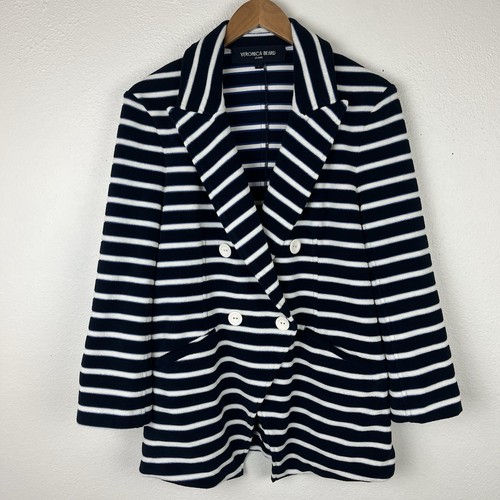 Veronica Beard Women's Size Large Oritz Blazer Striped Terry Cloth ...