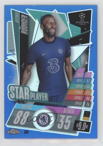 2020 Chrome Match Attax UCL Star Player Blue Refractor /150 Antonio ...