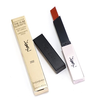YSL Rouge Pur Couture The Slim Glow Matte Lipstick ~202 Insurgent Red ...