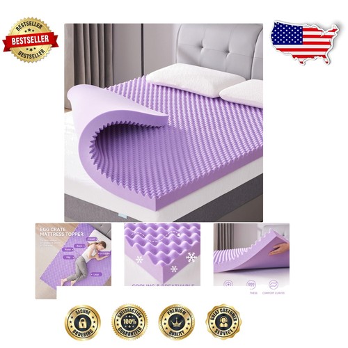 Breathable Full Size Memory Foam Topper - Soft Egg Crate Design for ...
