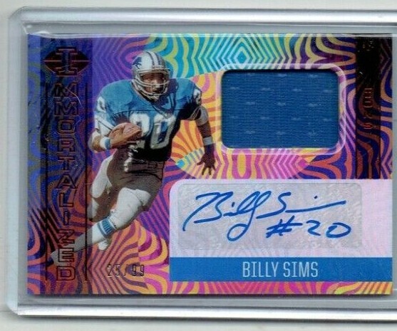 Billy Sims 2021 Panini Illusions Immortalized Jersey Auto/Autograph ...