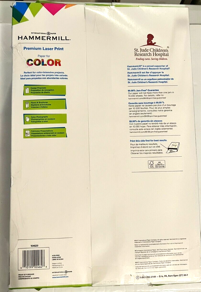 Hammermill Premium Laser Color 24 lb Copy Paper, 11 x 17 - 1 Ream (500 ...
