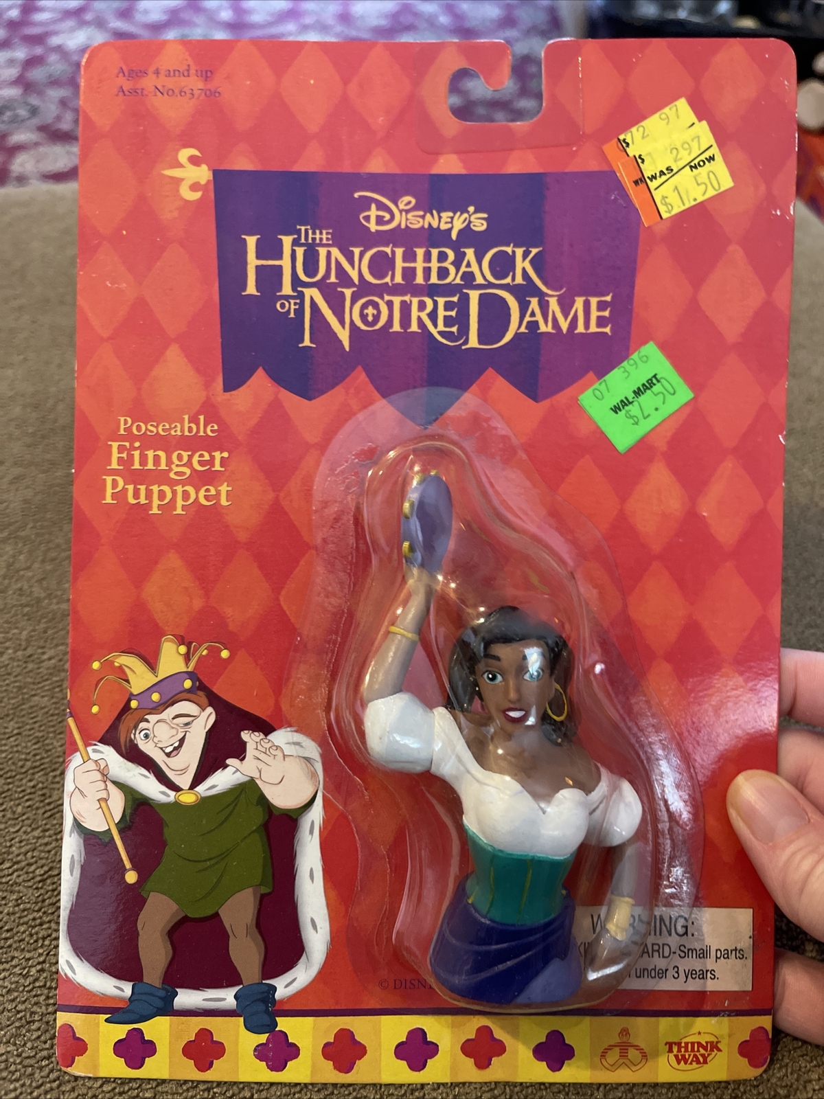 Disney's The Hunchback of Notre Dame Poseable Finger Puppet NEW 1990's ...