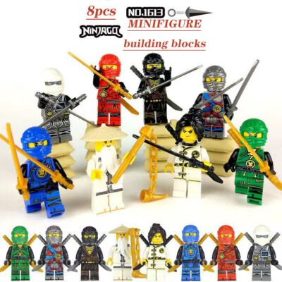 8PCS MINIFIGURE NINJAGO MASTER SENSEI WU NINJA LLOYD BUILDING BLOCKS ...