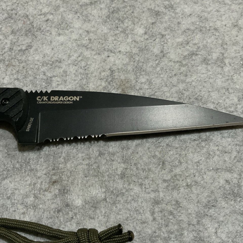 CRKT Dragon 2010KNS Crawford Kasper Design Black Fixed Knife W/ Sheath | eBay