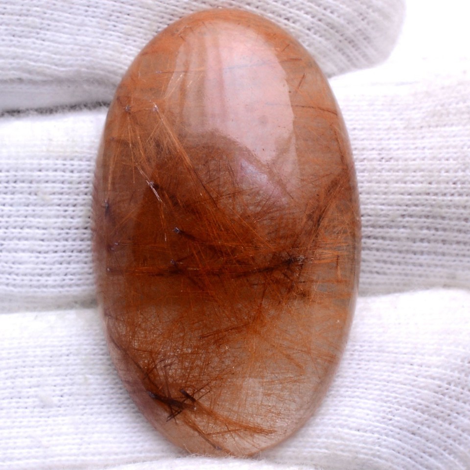 60.35 Cts Natural Red Rutile Quartz High Grade Oval Cabochon Untreated ...
