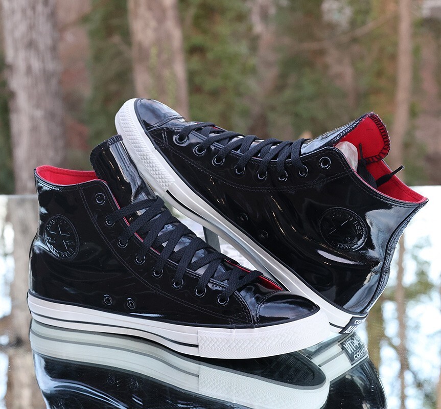 Converse All Star Chuck Taylor Hi Men’s Size 11 Black Patent Leather ...
