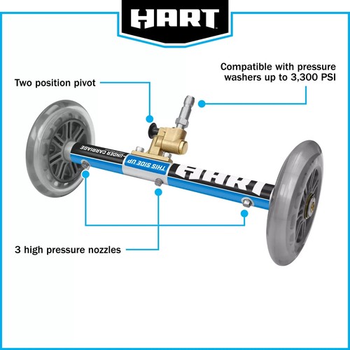 NEW HART 11" Water Broom, Pressure Washer Attachment 3300PSI FREE ...