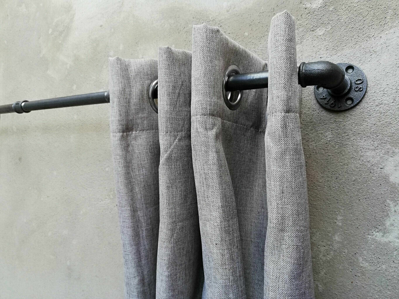 Curtain pole, curtail rail, industrial curtain rail, steampunk, vintage ...