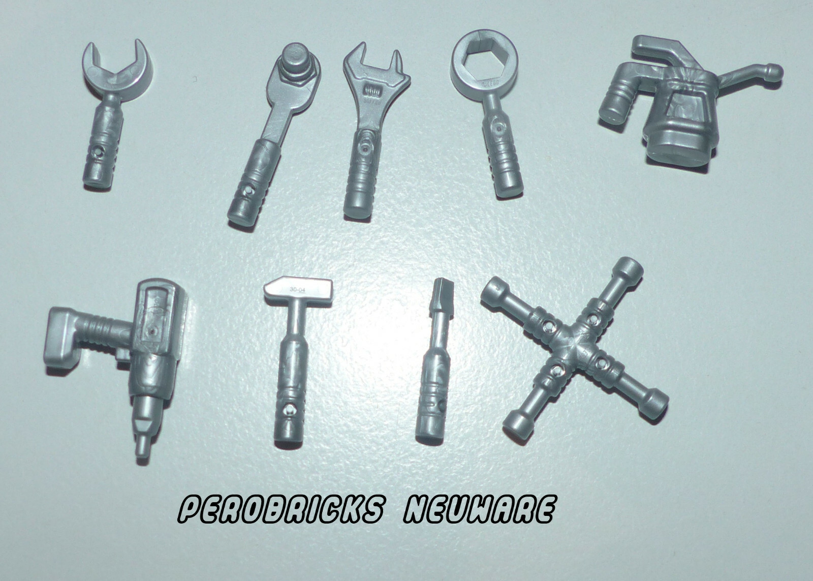 Lego Minifigure Utensil Tool Set Werkzeugsatz 9 Teile Flat Silver ...