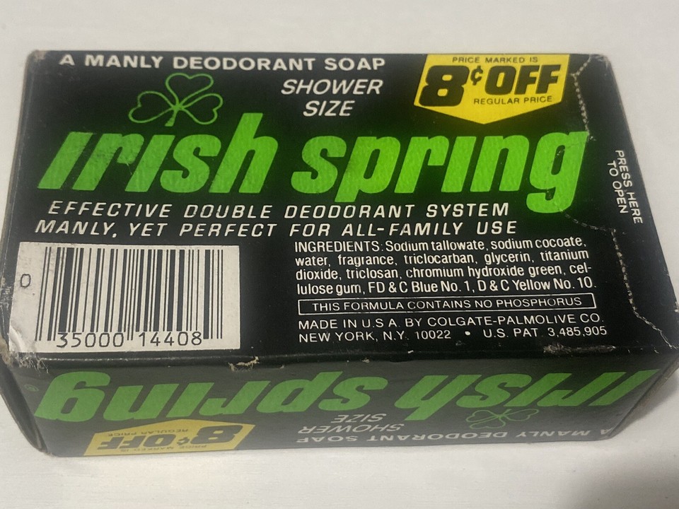 Colgate Palmolive IRISH SPRING A Manly Deodorant Soap 3 1/2 oz New NIB ...