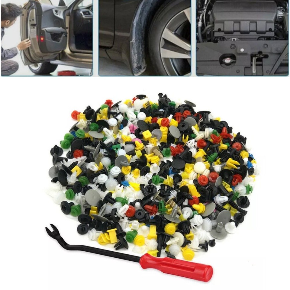 500PCS Car Fastener Door Bumper Fender Liner Clips W/Removal Tool ...