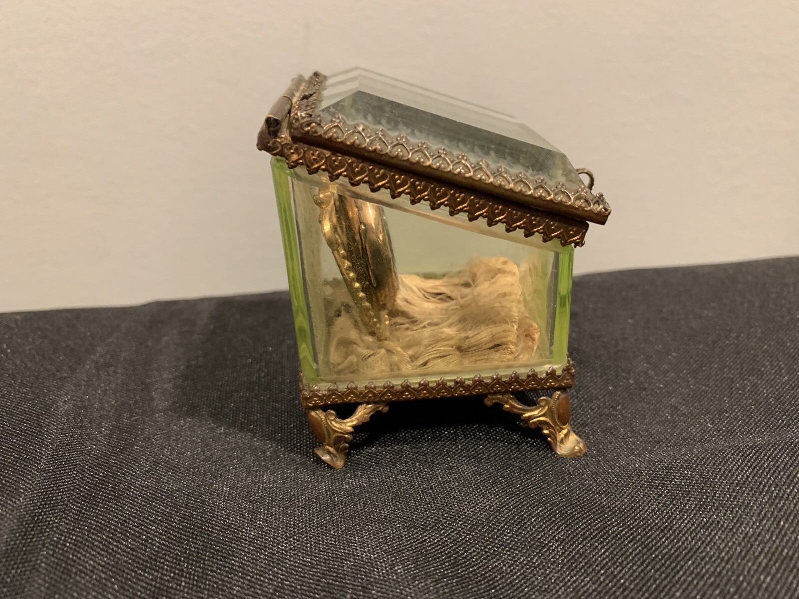 French Uranium Glass Clock Complete With Elgin Pocket Watch Circa 1920 ...